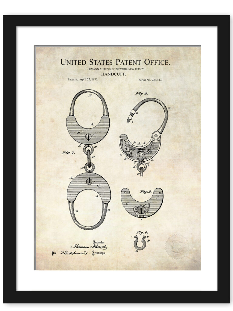 Early Handcuff Design | 1880 Patent